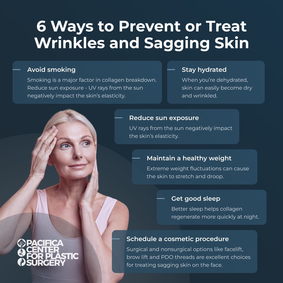 6 Ways to Prevent or Treat Wrinkles and Sagging Skin [Infographic ...